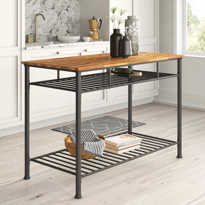 17 Stories Anetha Prep Table with Wood Top Reviews Wayfair